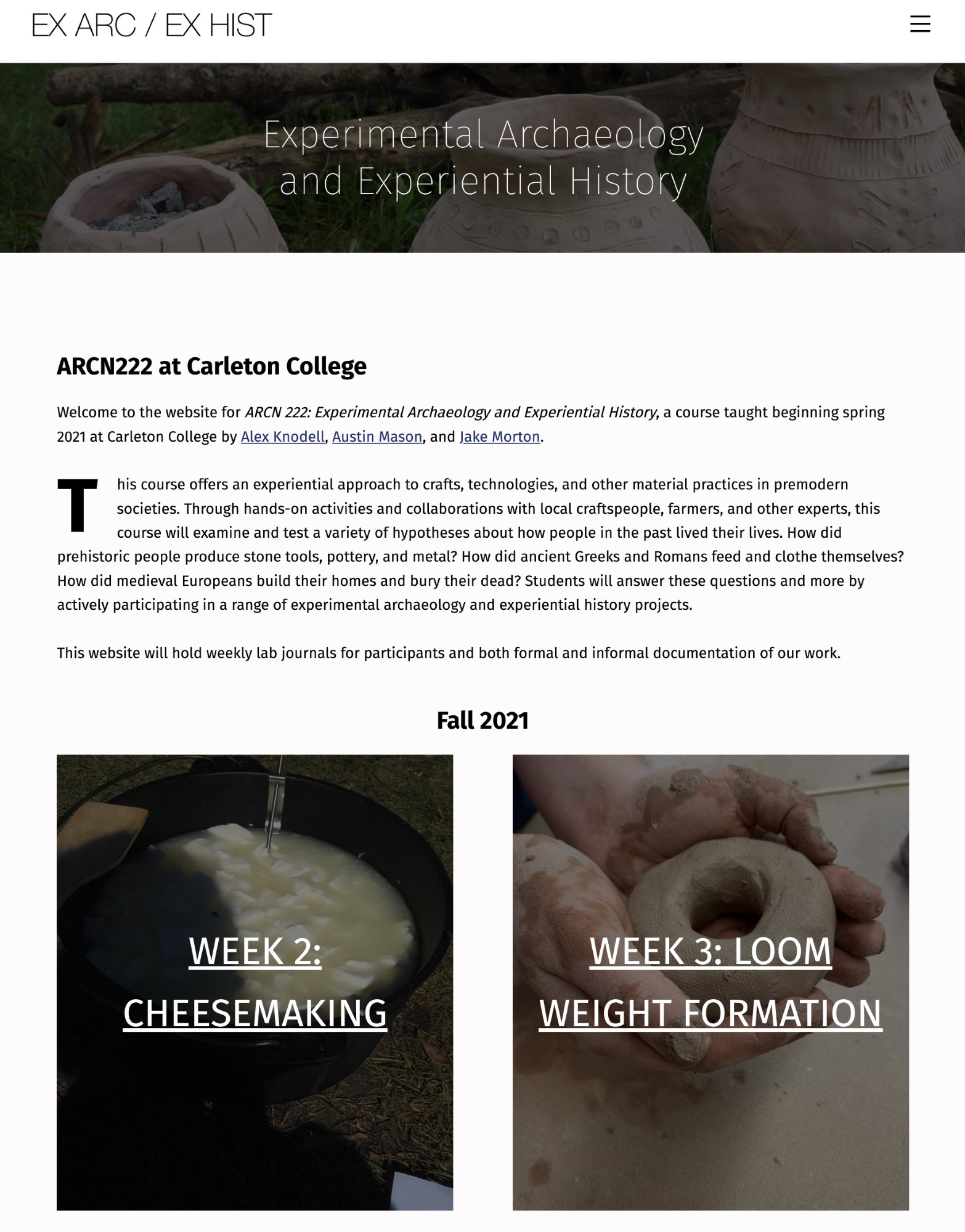 Launching an Experimental Archaeology Course at the Undergraduate Level ...